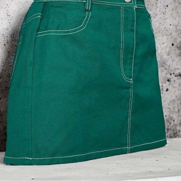 Dolls Kill | Skirts | Li Lis X Dolls Killgreen Denim Mini Skirt ...
